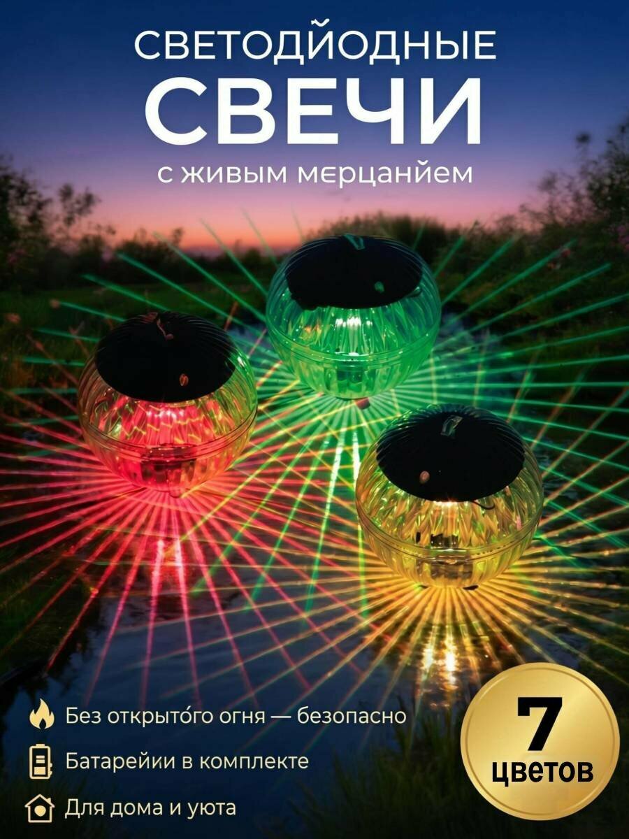 Водонепроницаемый плавающий светильник в форме шара на солнечных батареях, разноцветный, для бассейна, озера, дома, сада, газона.