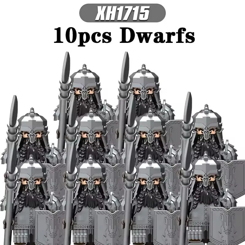 LOTR Митти строительные блоки Серый, XH1715-10pcs