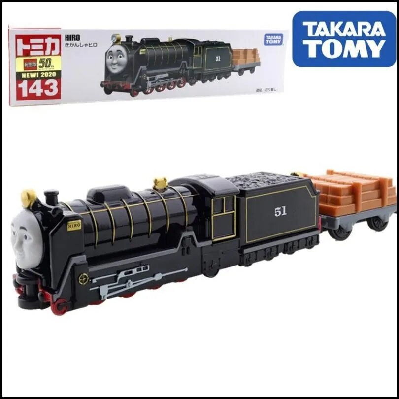 Паровоз Takara Tomy Hiro черный белый коллекционный металлический для детей 3-5 лет