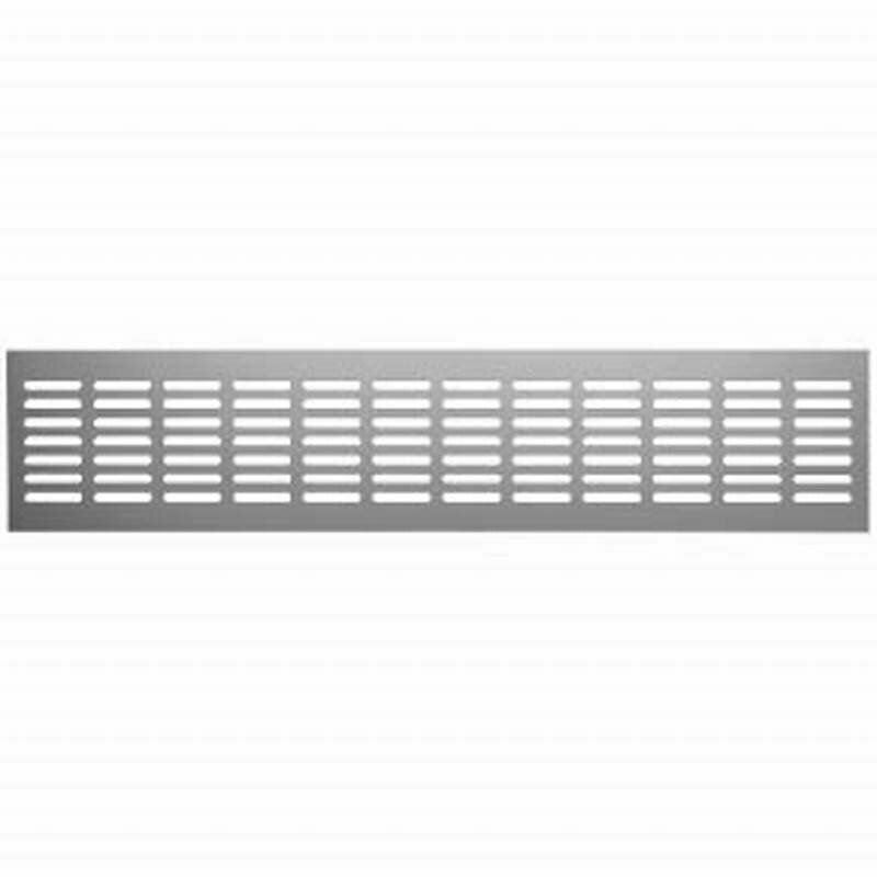 Переточная алюминиевая решётка 4808DP с анодированным покрытием, 480 × 80 мм, Silver