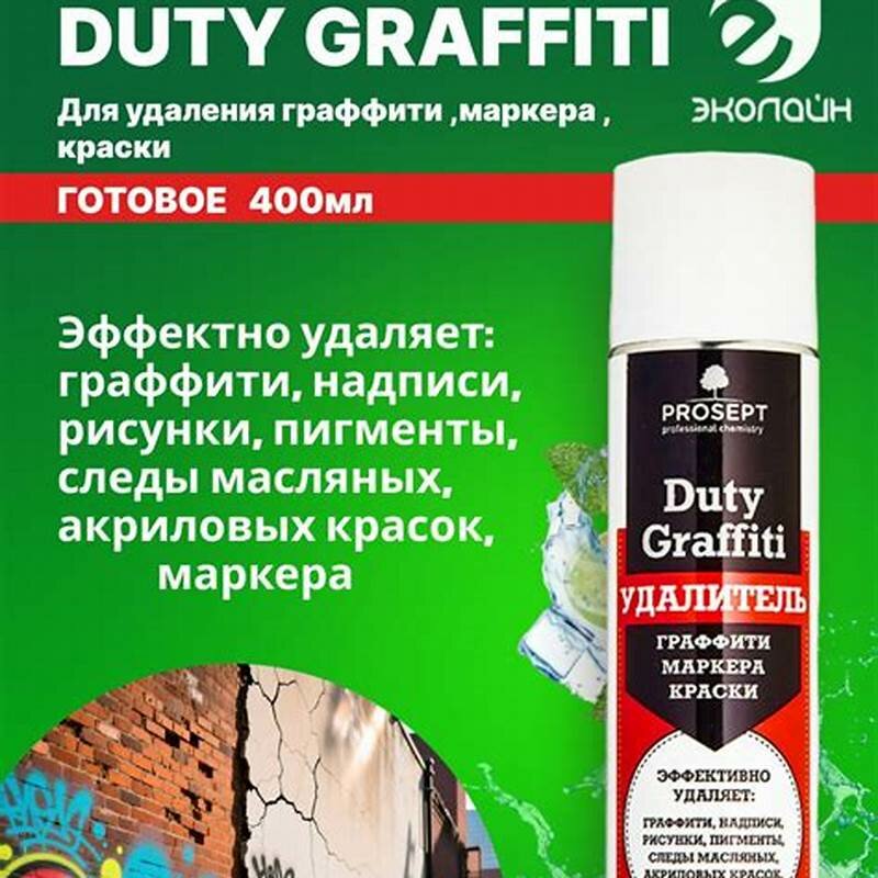 Duty Graffiti. Средство для удаления граффити, маркера, краски, готовое к применению, 400 мл