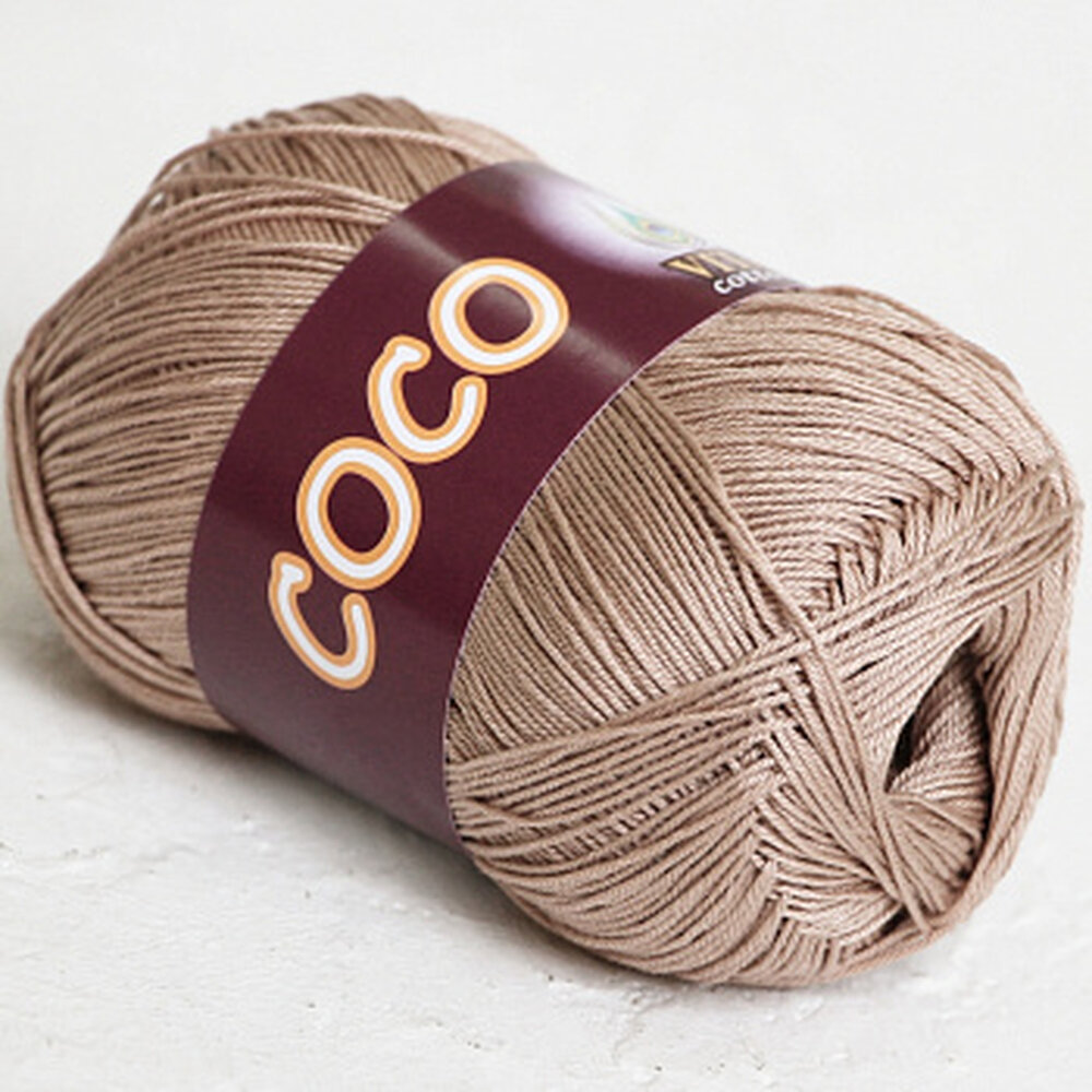 Пряжа для вязания Vita Coco 4312 темно-бежевый 50 гр/240 м 100% мерсеризованный хлопок