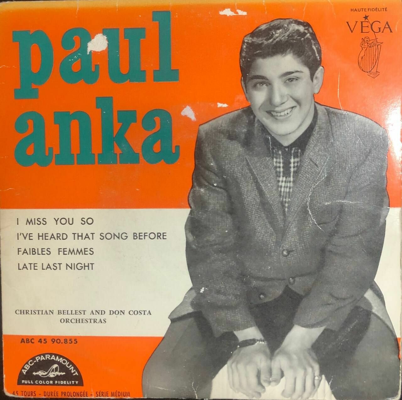 Paul Anka - I Miss You So (7", 1LP Франция, 1959, EX/EX)