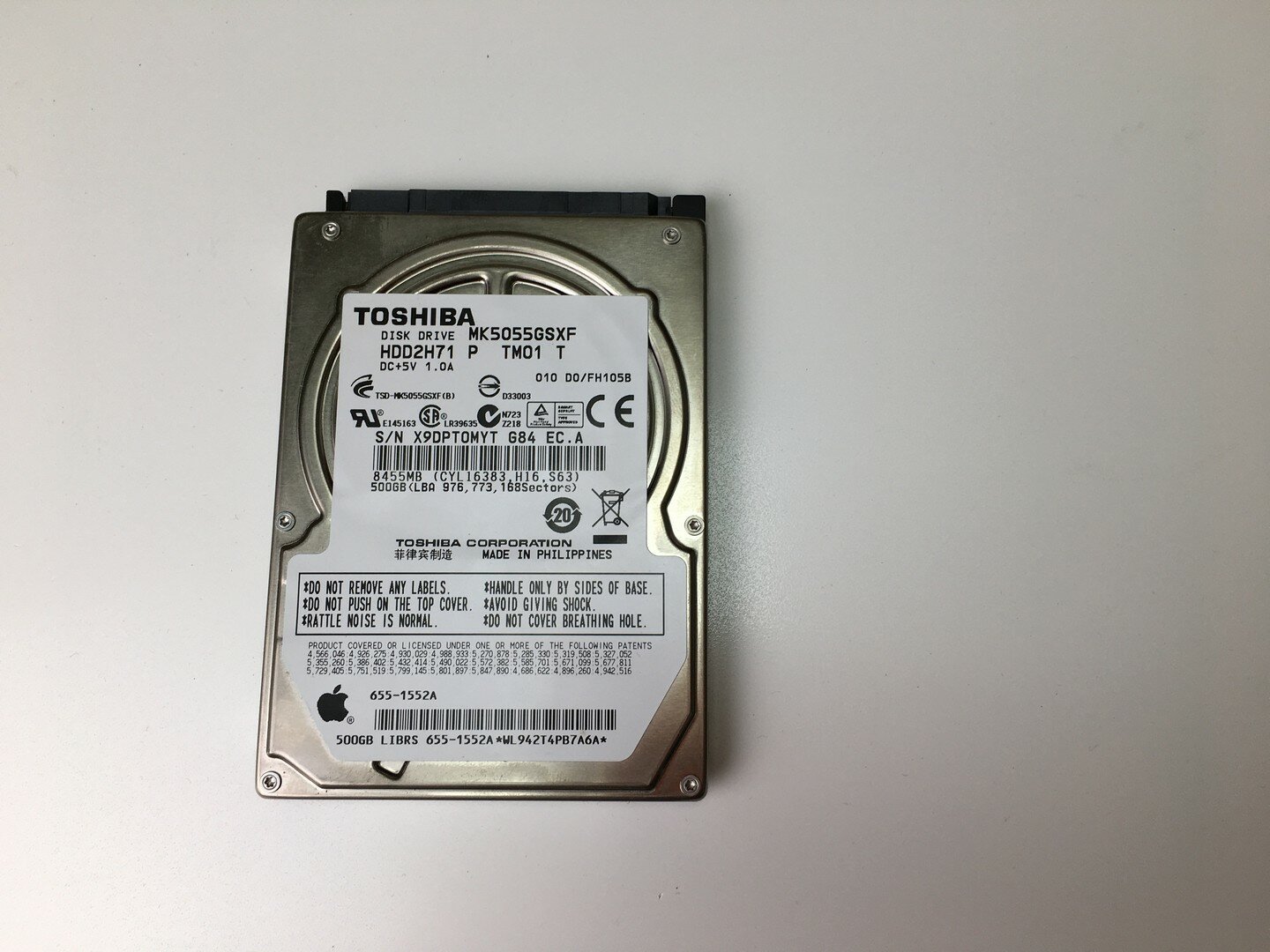 Жесткий диск 2,5" 500 GB Toshiba MK5055GSXF SATA
