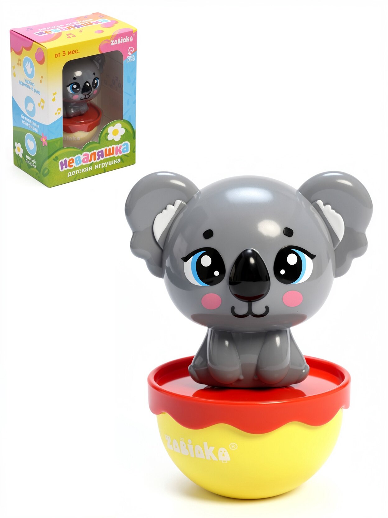 Игрушка детская, неваляшка «Коала», серый