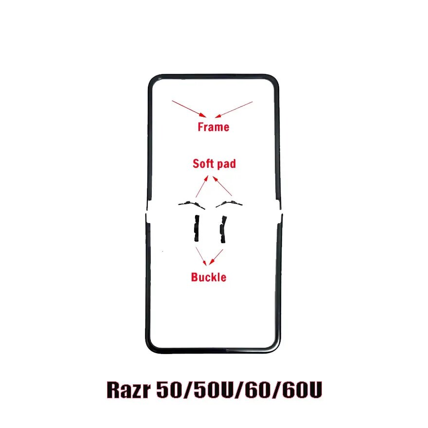 Ремонтный комплект для Motorola Moto Razr 40 50 60 Ultra 40U 60U: передняя панель, средняя рамка, кронштейн для ЖК-дисплея, держатель