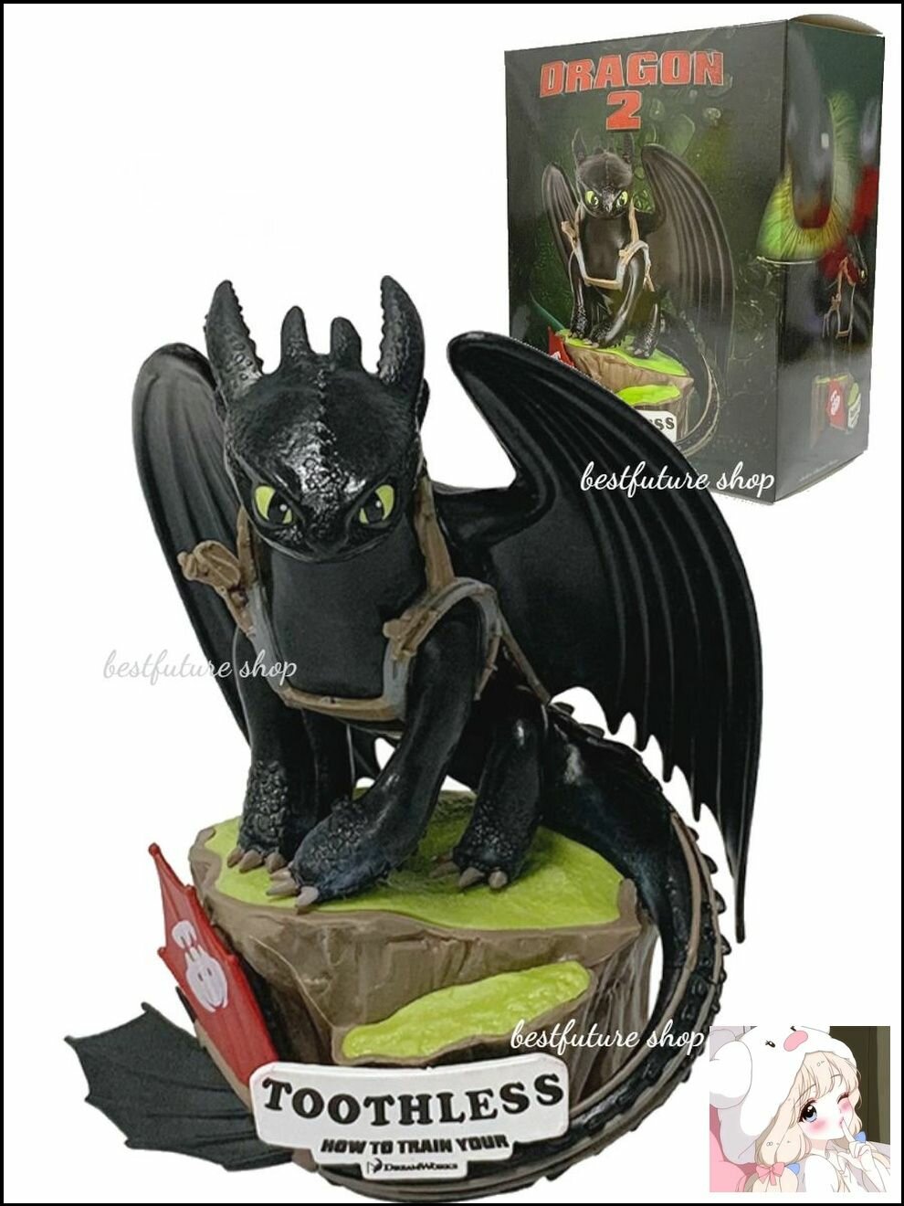 Аниме Фигурка Как приручить дракона Беззубик / How To Train Your Dragon Toothless 14cm