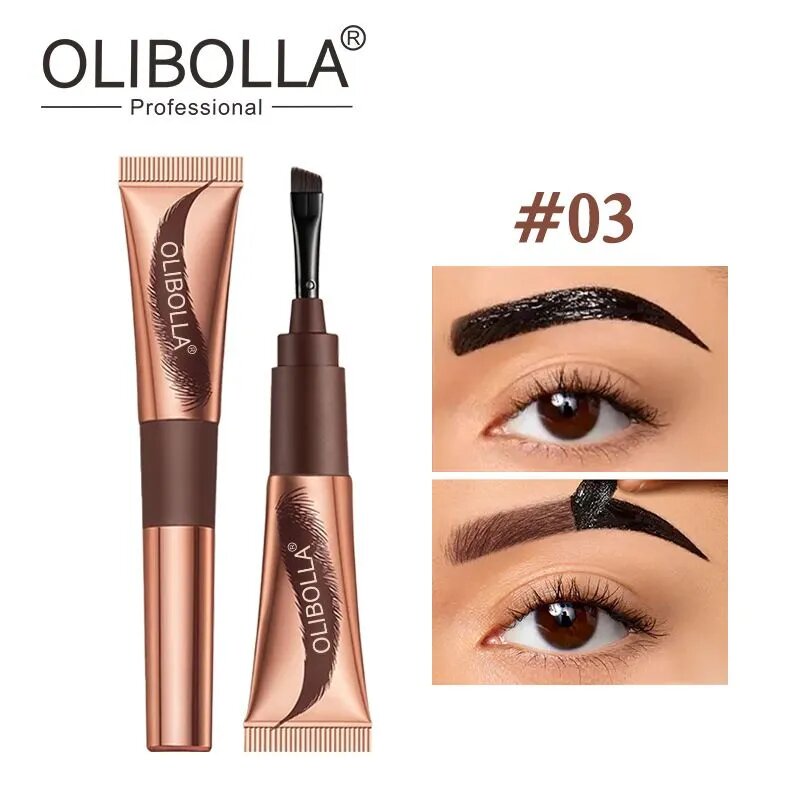 Пигмент для бровей OLIBOLLA Peel-Off, AUBURN 03#, водостойкий и долговечный