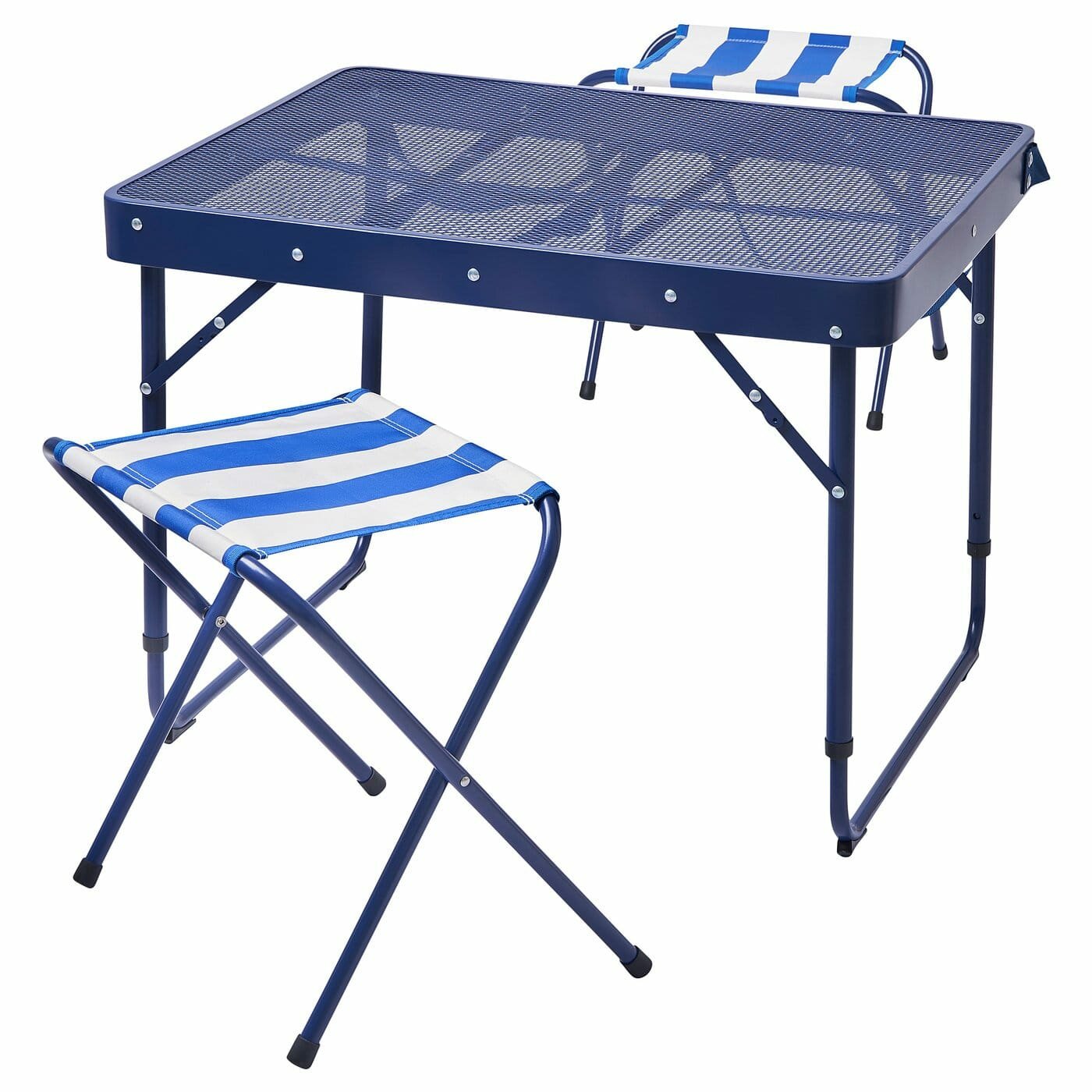 Набор складной мебели IKEA "STRAND N", для пикника, синий, 2 стула, стол