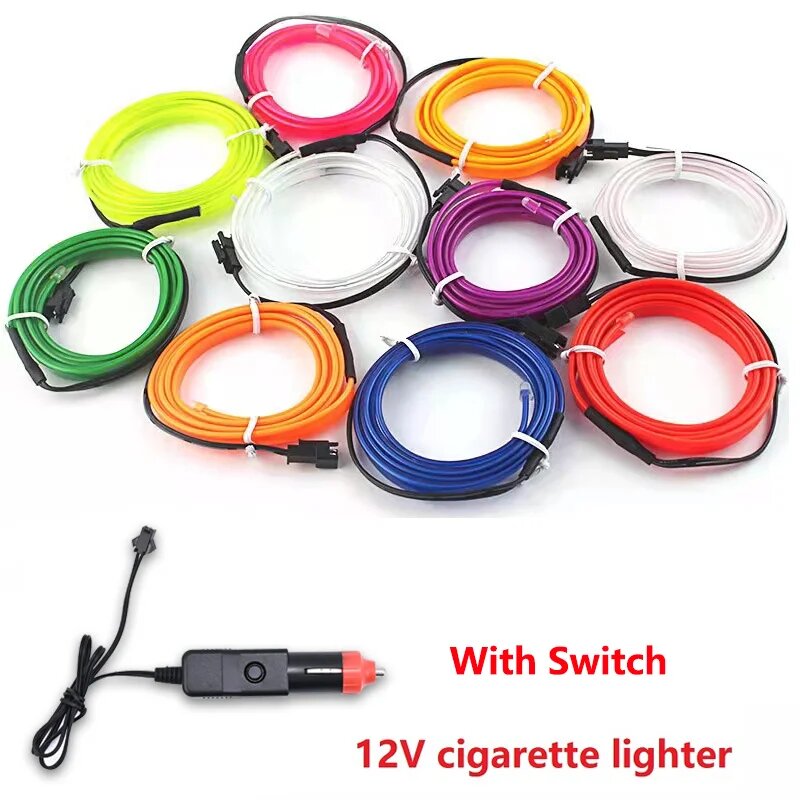 ZXJSG Гибкий неоновый USB-переключатель для сигар With Cigar Switch, 5M, Фиолетовый, Purple