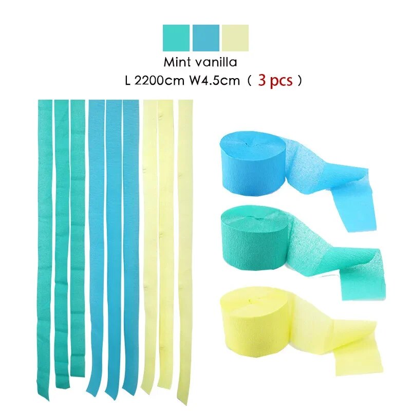Креповые ленты Mint, 3 шт, 2200x4.5 см