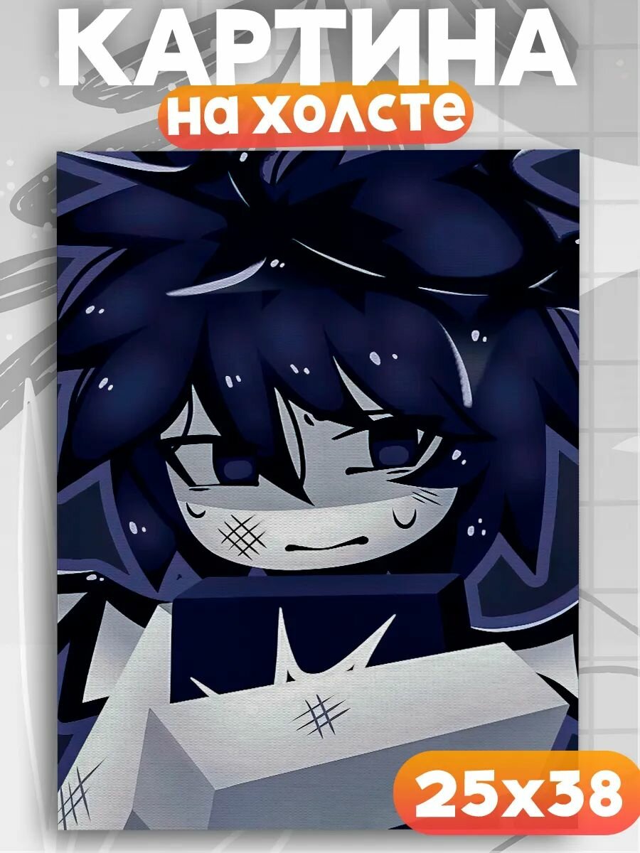 Картина на стену forsaken roblox роблокс ту тайм форсакен, на подрамнике, 1шт, 38х25 размер.