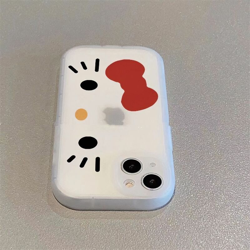 Милый чехол для iPhone 15 с большой головой Hello Kitty, амортизирующая ударозащита