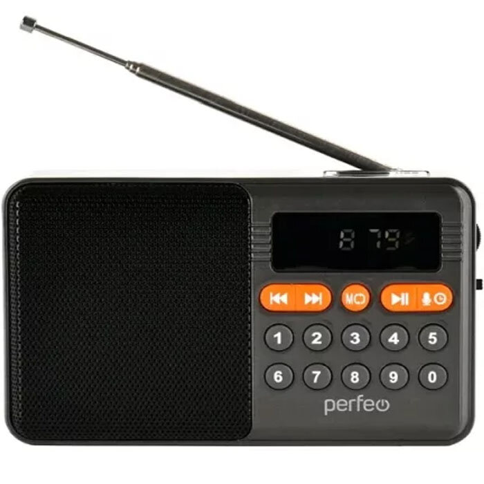 Радиоприемник Perfeo Турист Bluetooth 5.3, MP3, FM, цифровой - серый