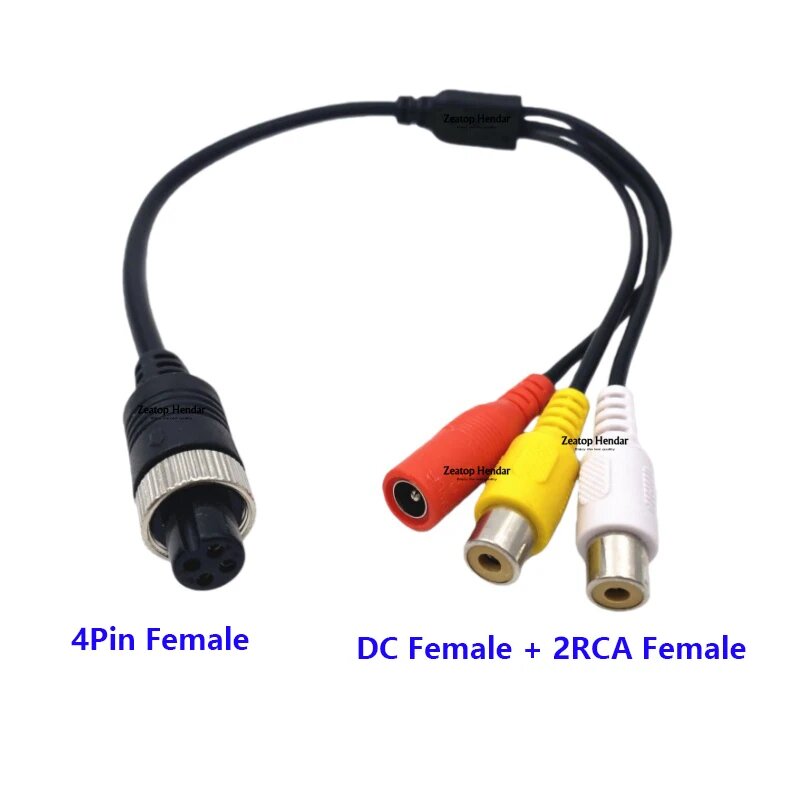 Адаптер M12 4Pin на 2RCA + DC, 35 см
