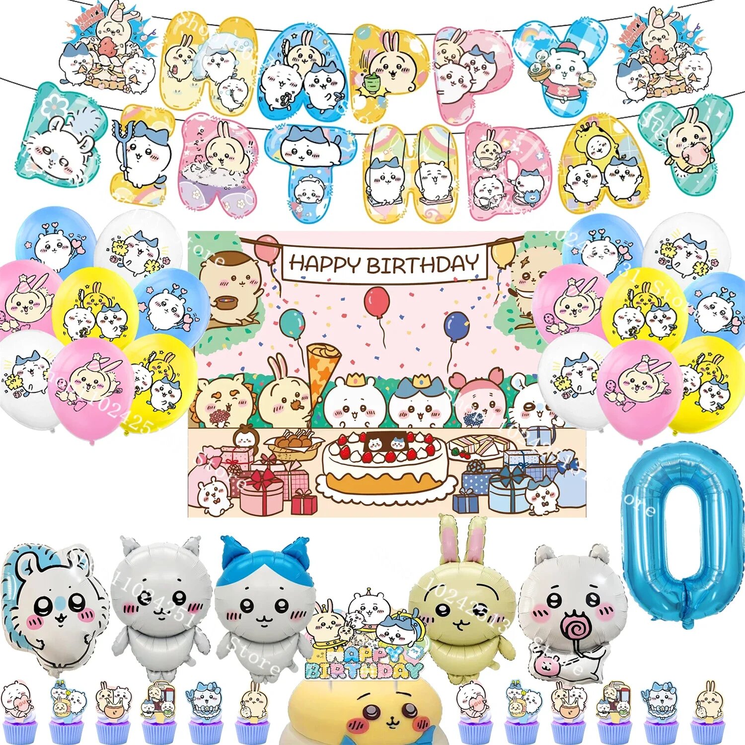 Chiikawa украшения для вечеринки MINISO 1set B0