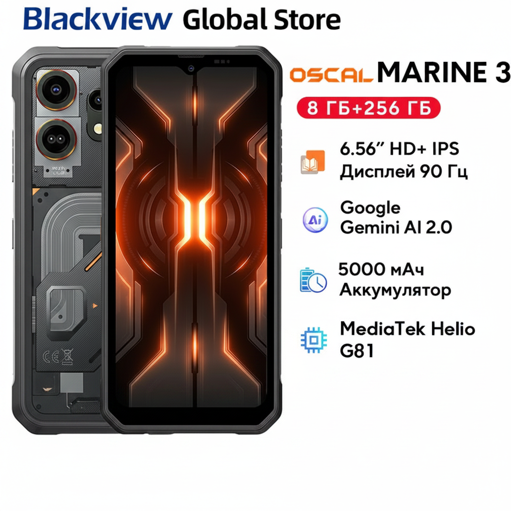 Смартфон Blackview Oscal Marine 3, 8/256ГБ
