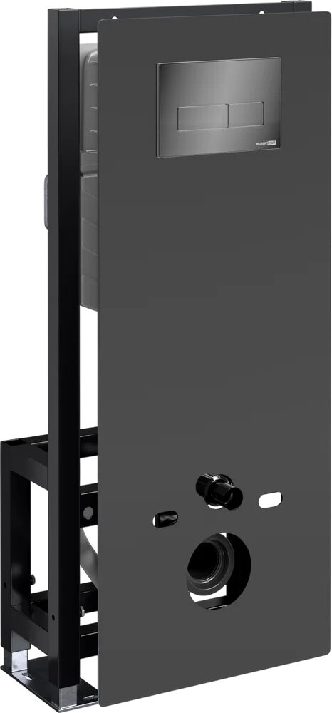Инсталляция с кнопкой Wasserkraft Glan 66TLT.010. ME. BL. PB03 напольная, 50 см, с регулировкой по высоте, кнопка для унитаза черная, глянцевая, с шумоизоляцией