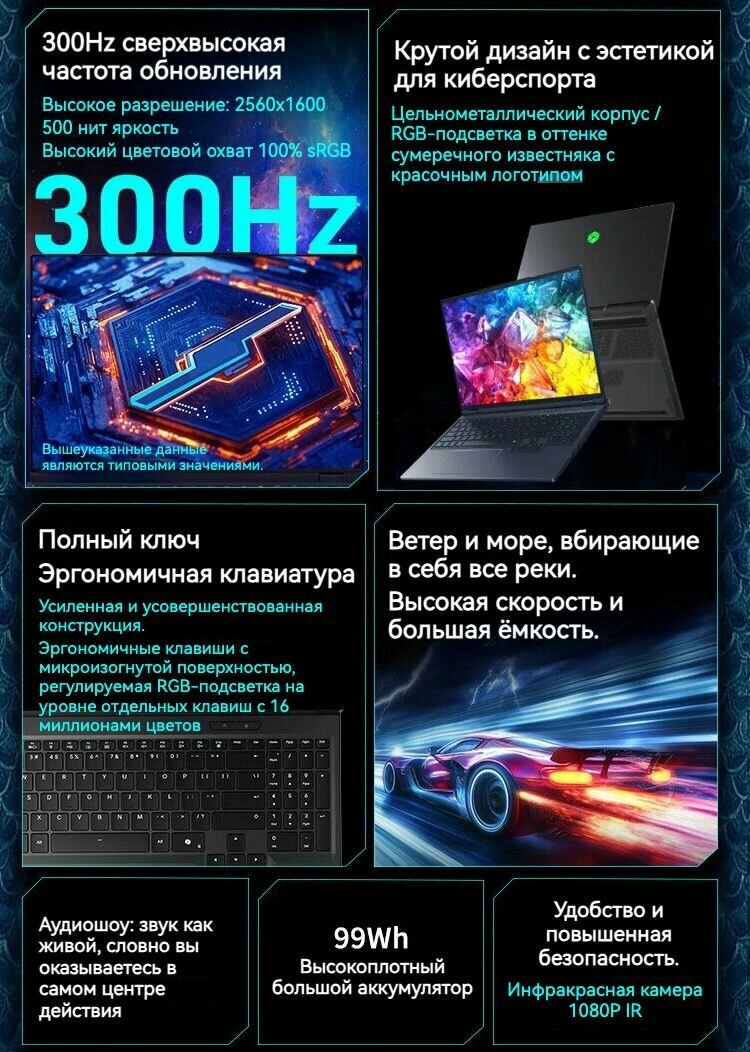 Игровой ноутбук MECHREVO CangLong 16XPro, R9-9955HX, RTX5070Ti, 32ГБ/2ТБ, Русская раскладка — фото 1
