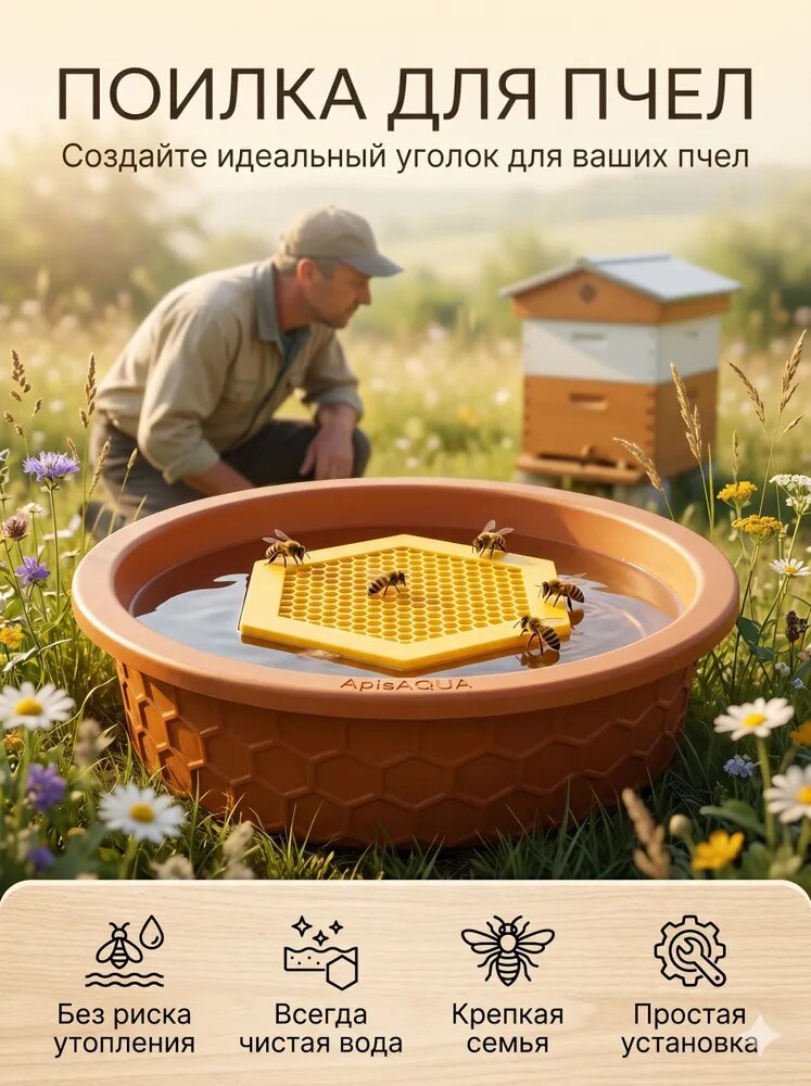 Лоток для питья пчёл и насекомых жёлтый 210 180 мм безопасная поилка для садовых опылителей, поильная станция для пчёл, бабочек и других насекомых