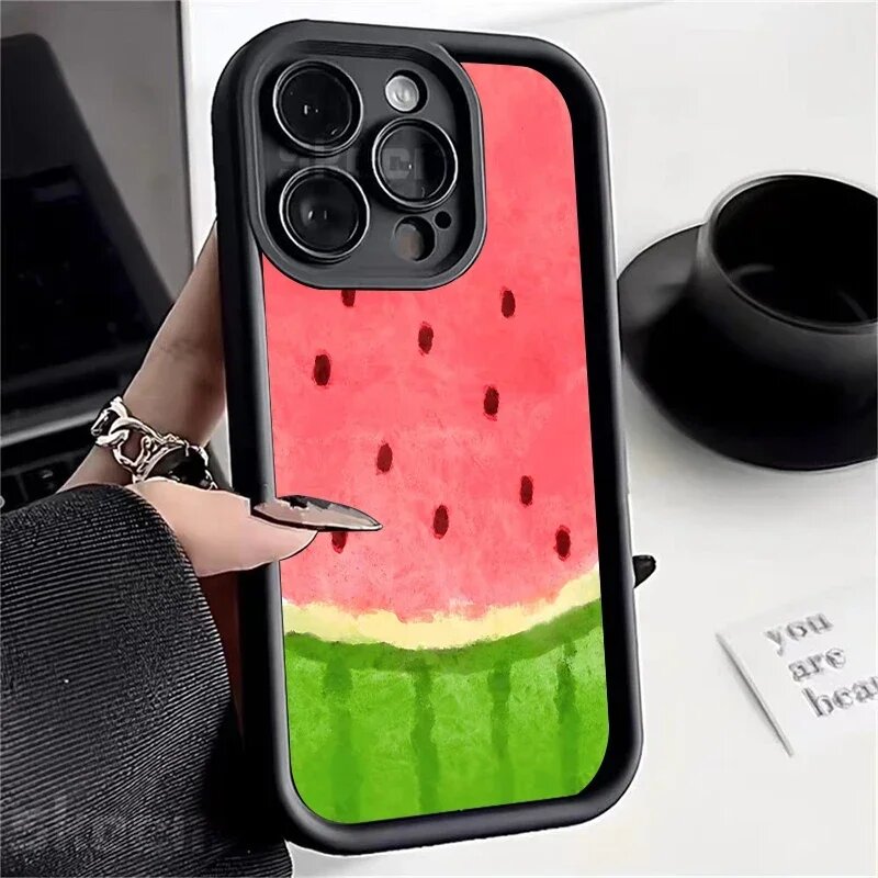 Чехол для телефона с изображением летнего арбуза и фруктов для iPhone Black F2047, iPhone 14 Pro Max