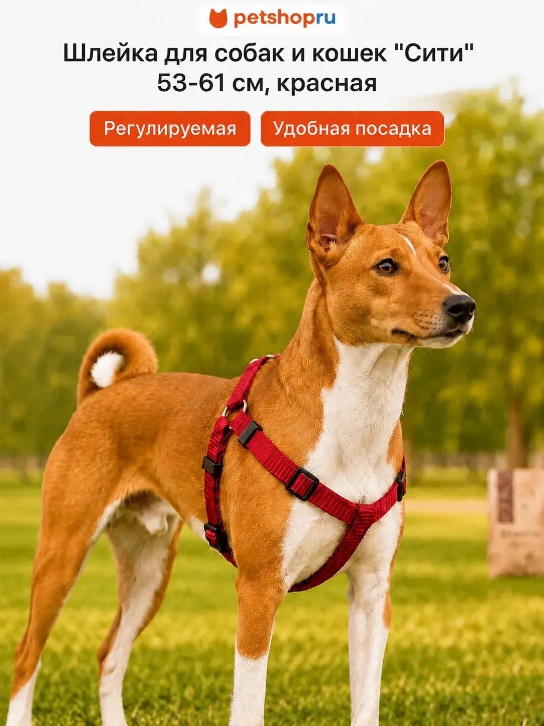 Yami Yami амуниция Шлейка "Сити" для собак, красная, S