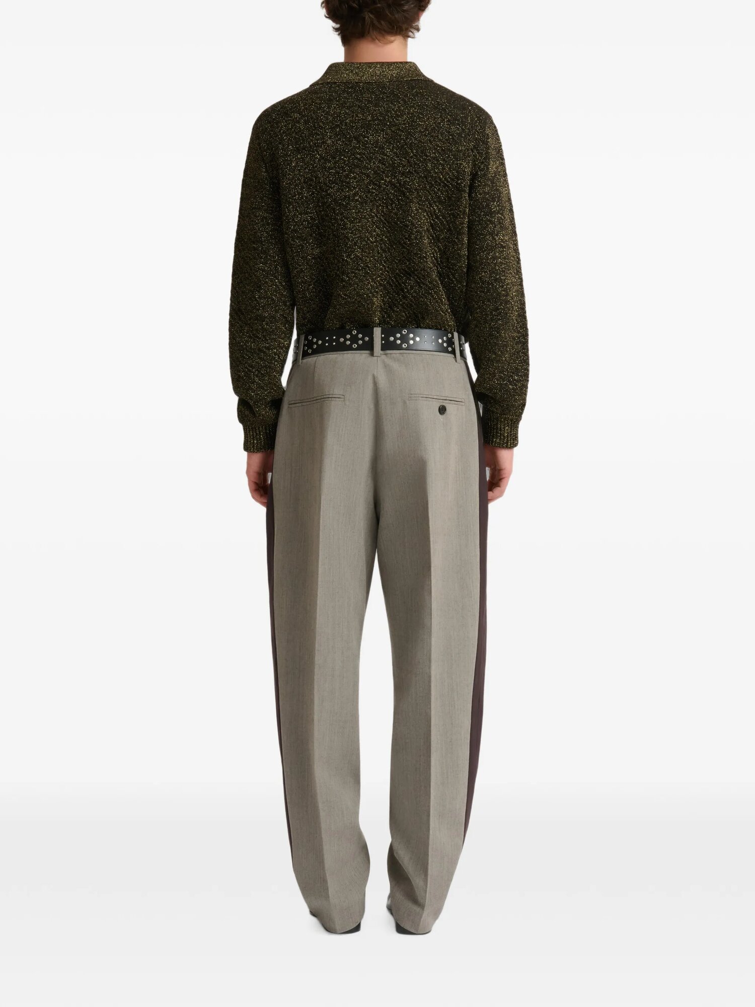Брюки Marni Wool pants with contrast side bands, размер 44, серый — фото 1