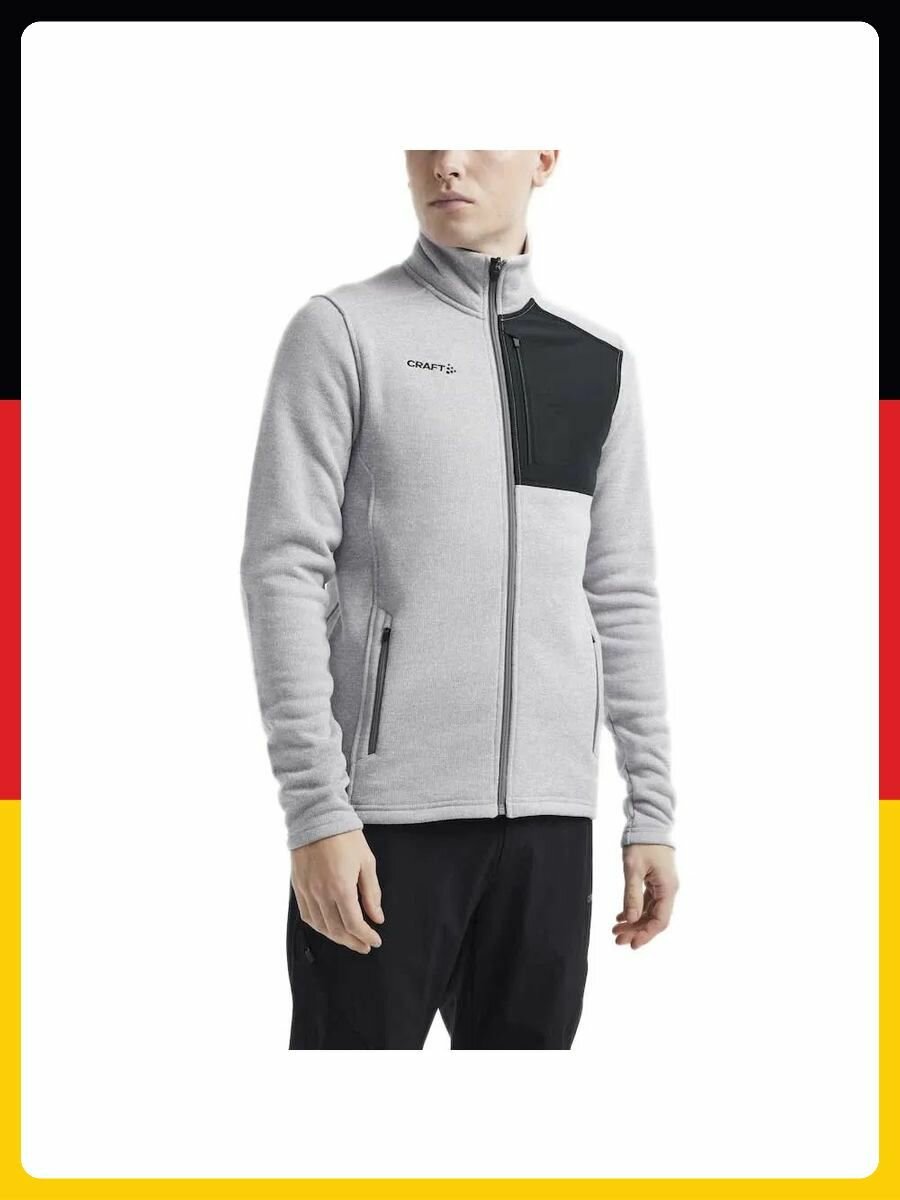 Толстовка Craft ADV Explore Heavy full zip fleece, серый, M