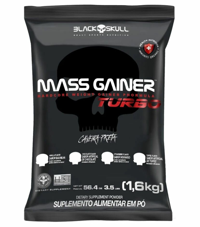 Black Skull, Refil Mass Gainer Turbo, Гейнер, 1.6 кг