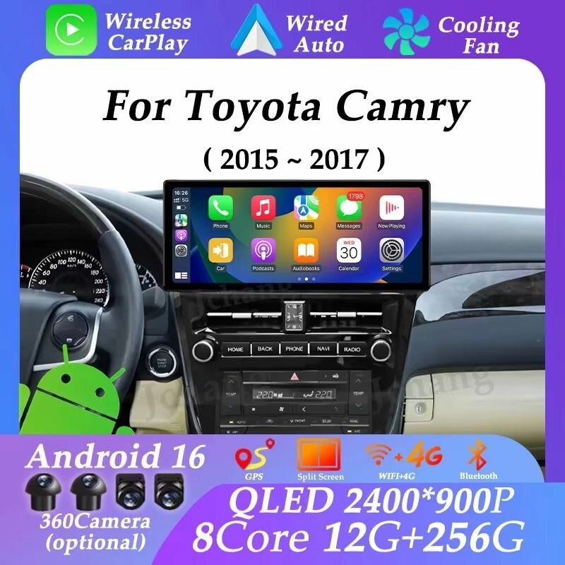 Speed SDavi Для Toyota Camry 2015-2017 8+128GB 12.3_ Дюймов Экран Carplay Huawei Hicar