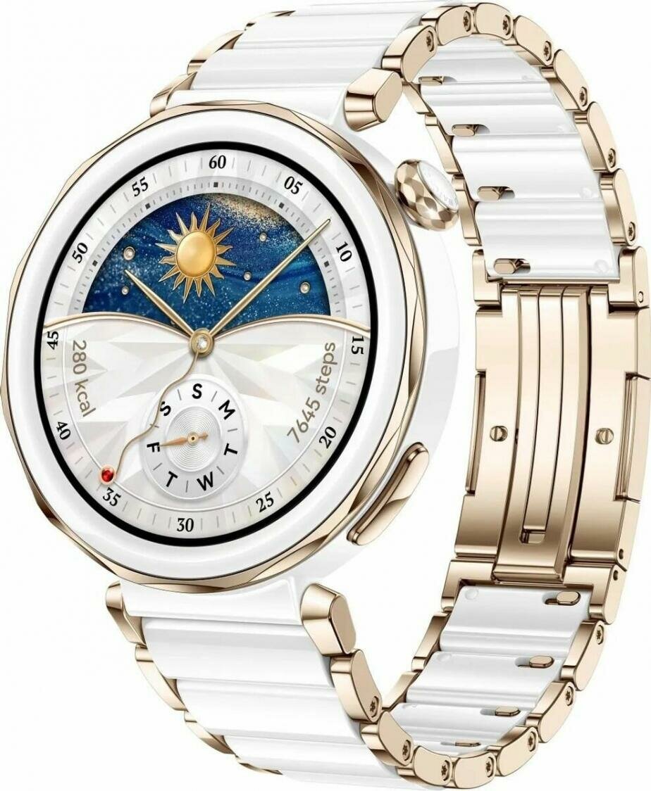 Умные часы Huawei Watch GT 5 Pro, 42mm, Ceramic White (JNA-B29) (Керамический браслет)