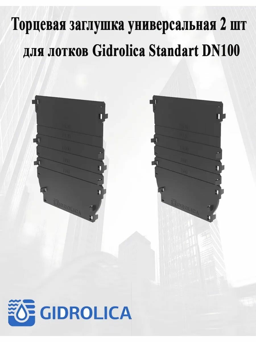 Заглушка для лотков DN100 Gidrolica Standart 2шт