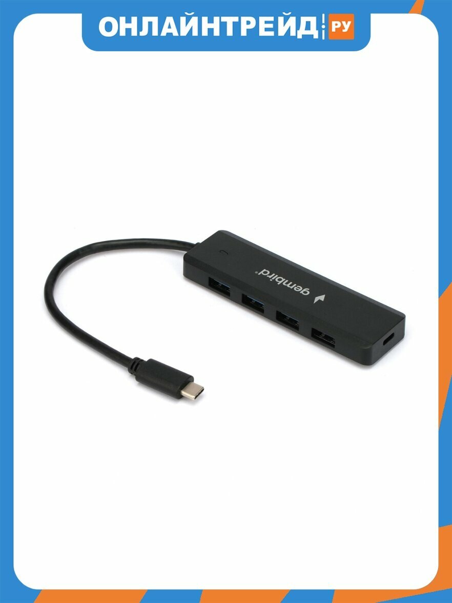 Разветвитель USB 3.0 Gembird UHB-C424 4порта черный (UHB-C424)