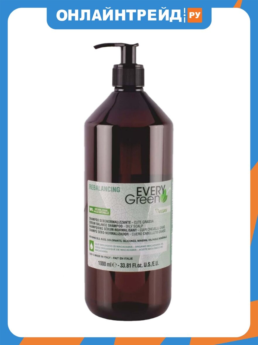 Шампунь балансирующий и себорегулирующий Dikson Every Green VEGAN SEBUM BALANCE, 1 л