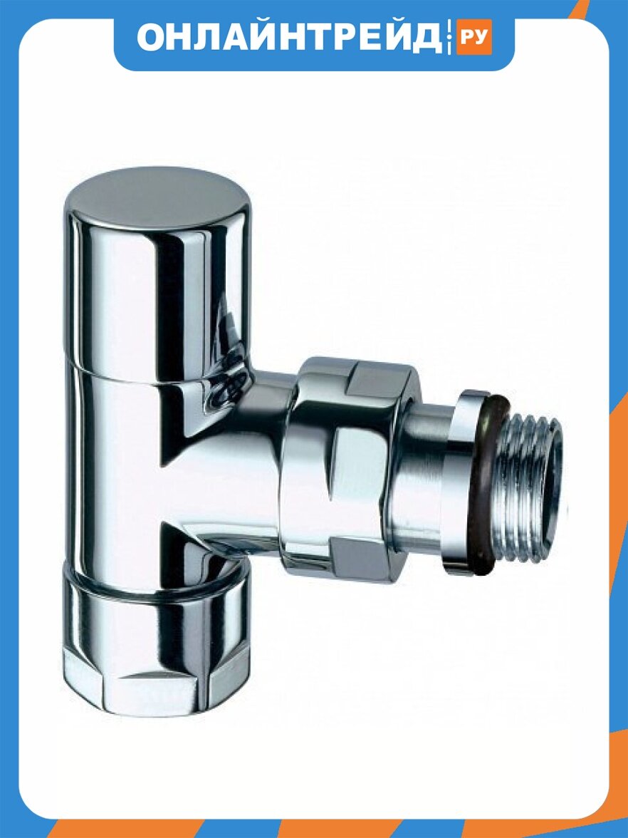 Вентиль Far запорный угловой , 1/2" гайка М24х19, серебро, EPDM
