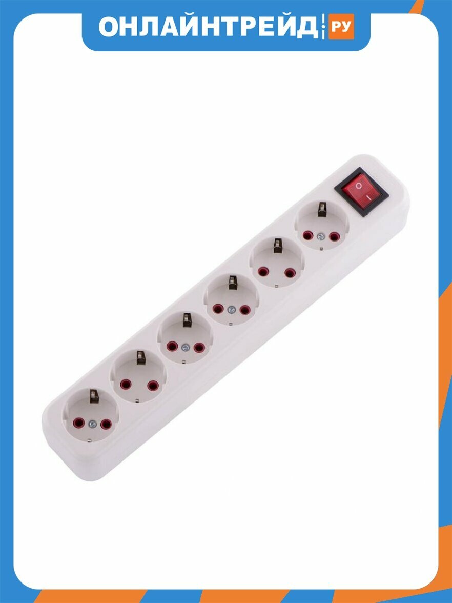 Колодка удлинителя Lezard 6-м с заземл. Lila с выкл. 720-0600-602