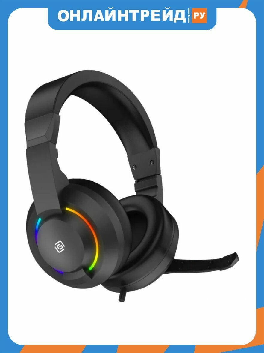 Гарнитура Оклик HS-L315G, проводная (USB), черный