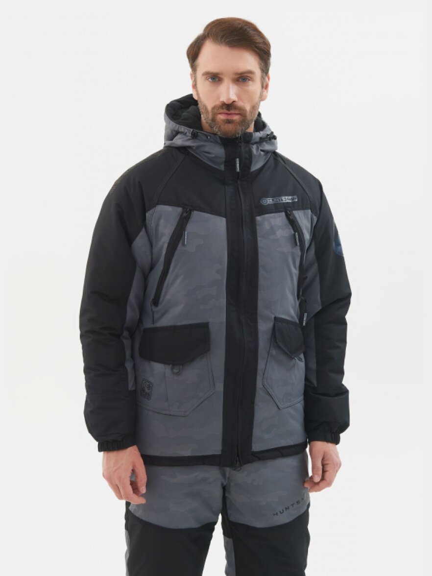 Костюм зимний Huntsman Горка-Люкс ткань Breathable Camo цвет Серый размер 60-62/182-188