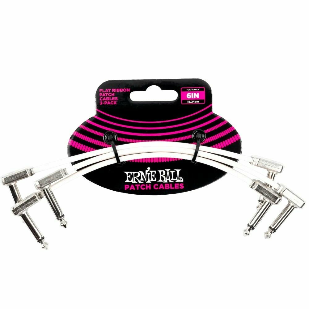 Инструментальный патч кабель ERNIE BALL 6385 - 3 кабеля/15 см.