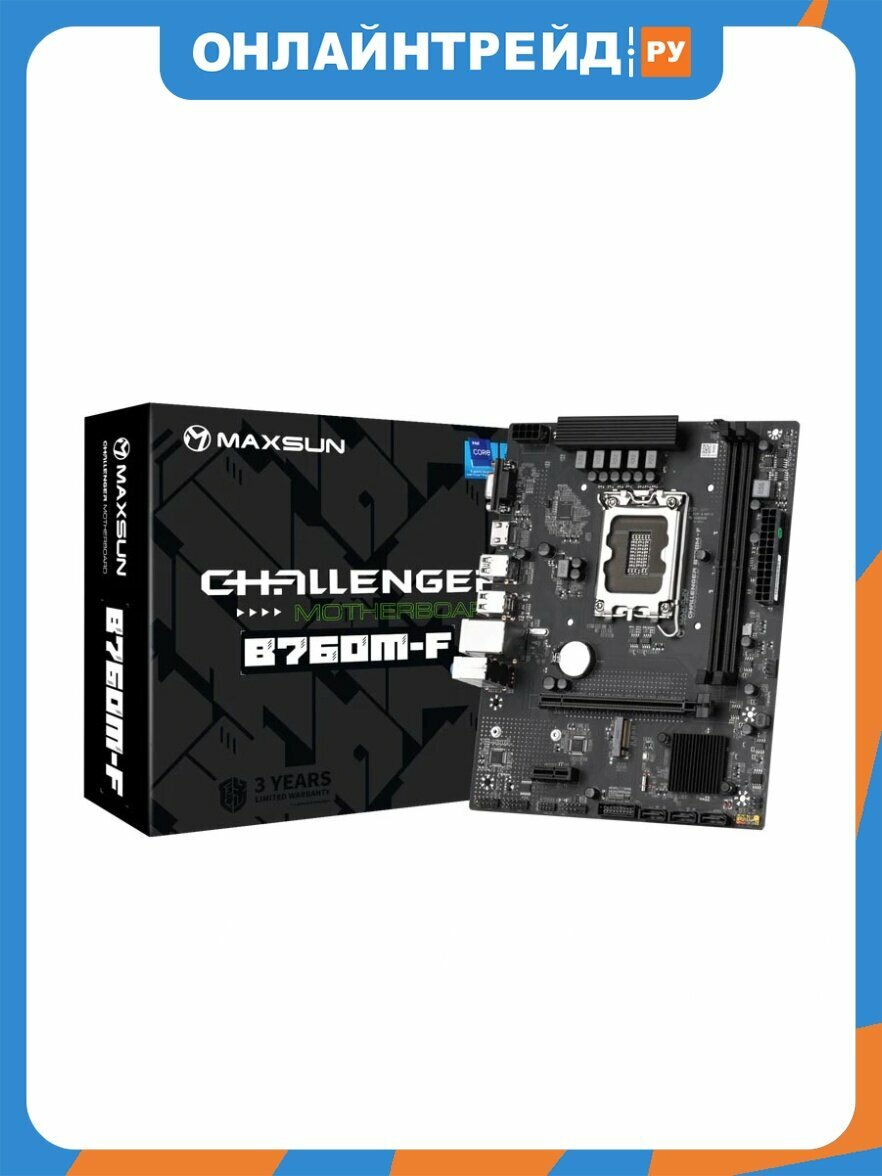 Материнская плата Maxsun CHALLENGER B760M-F (LGA1700, MATX)