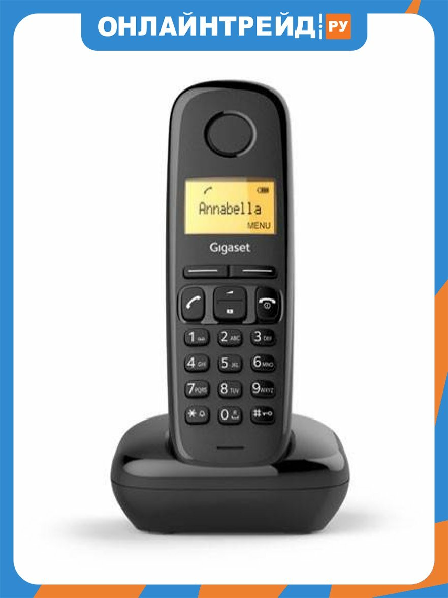 Радиотелефон Gigaset Dect A170 SYS черный АОН
