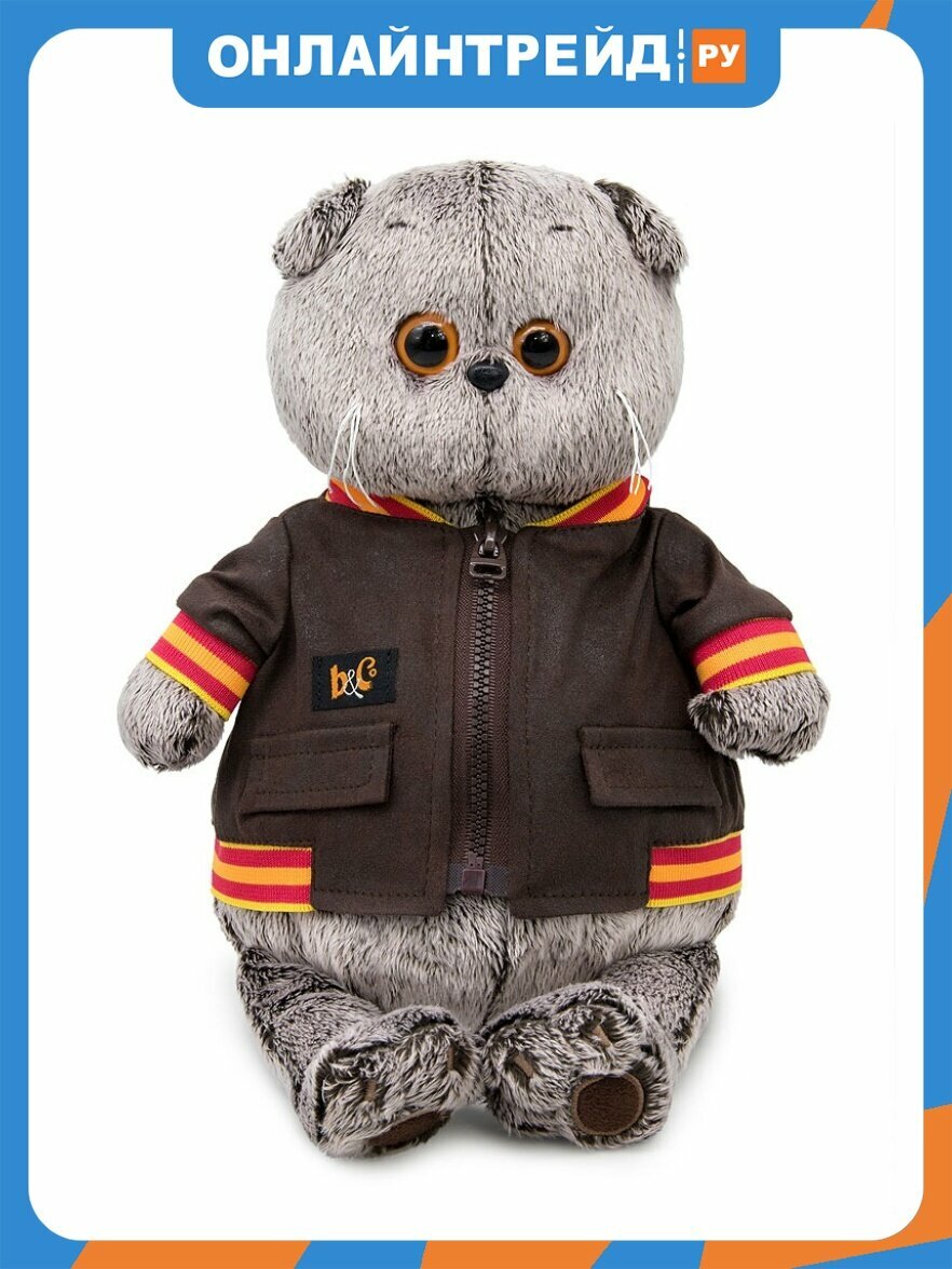 Мягкая игрушка Budi Basa Кот Басик Ks22-059 в кожаной куртке 22 см