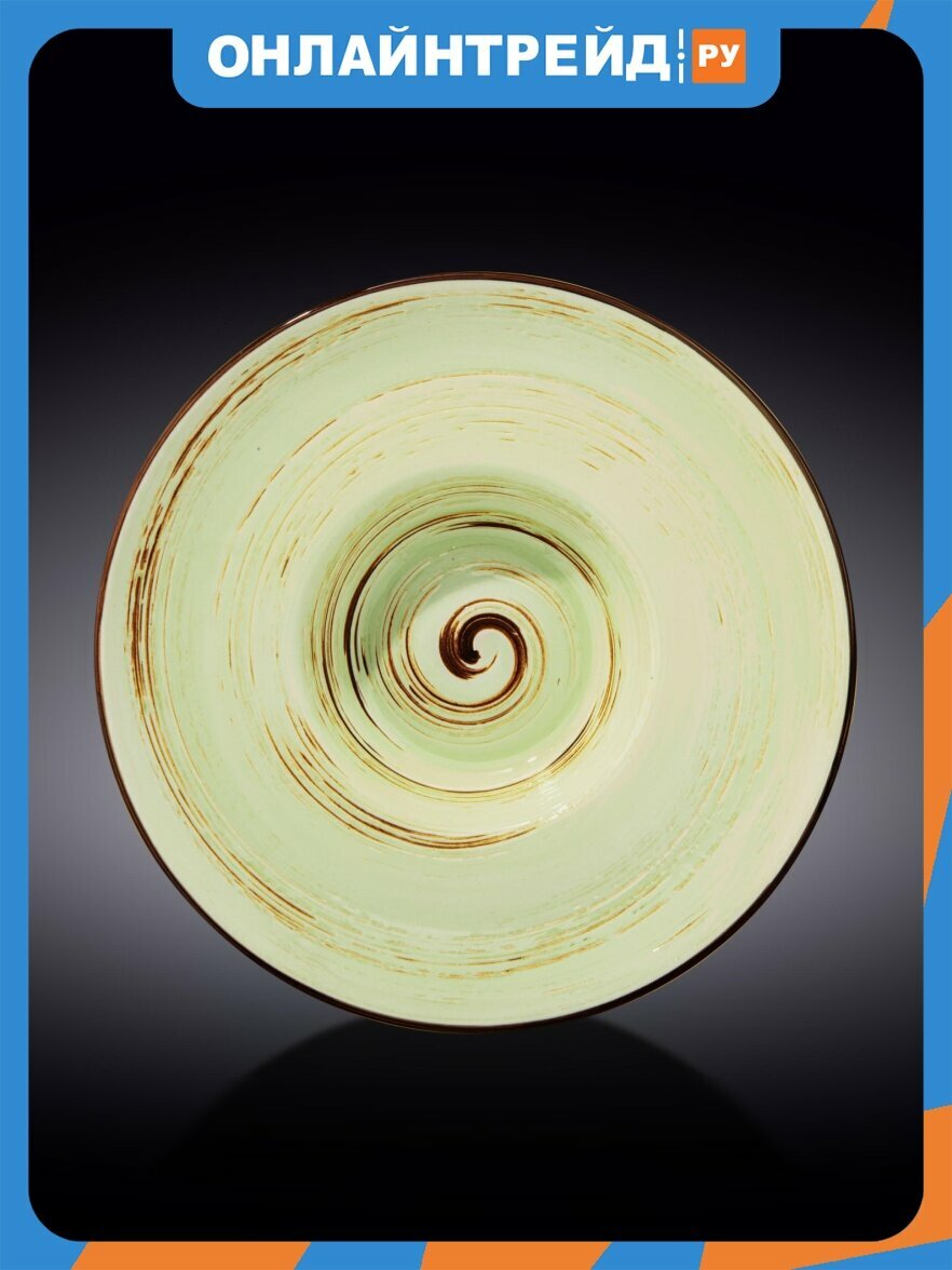 Тарелка Wilmax England глубокая 27 см SPIRAL фарфор фисташковый цвет