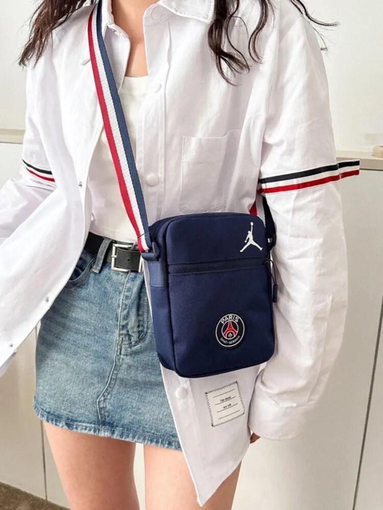 Сумка Jordan Paris Saint-Germain Crossbody, синяя, из брезента, 21x15.5x5 см — фото 1