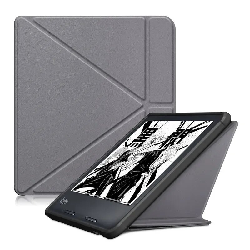 Чехол для Kobo Libra 2, кожаный, VIGENCIA For Kobo Libra 2, Серый, gray