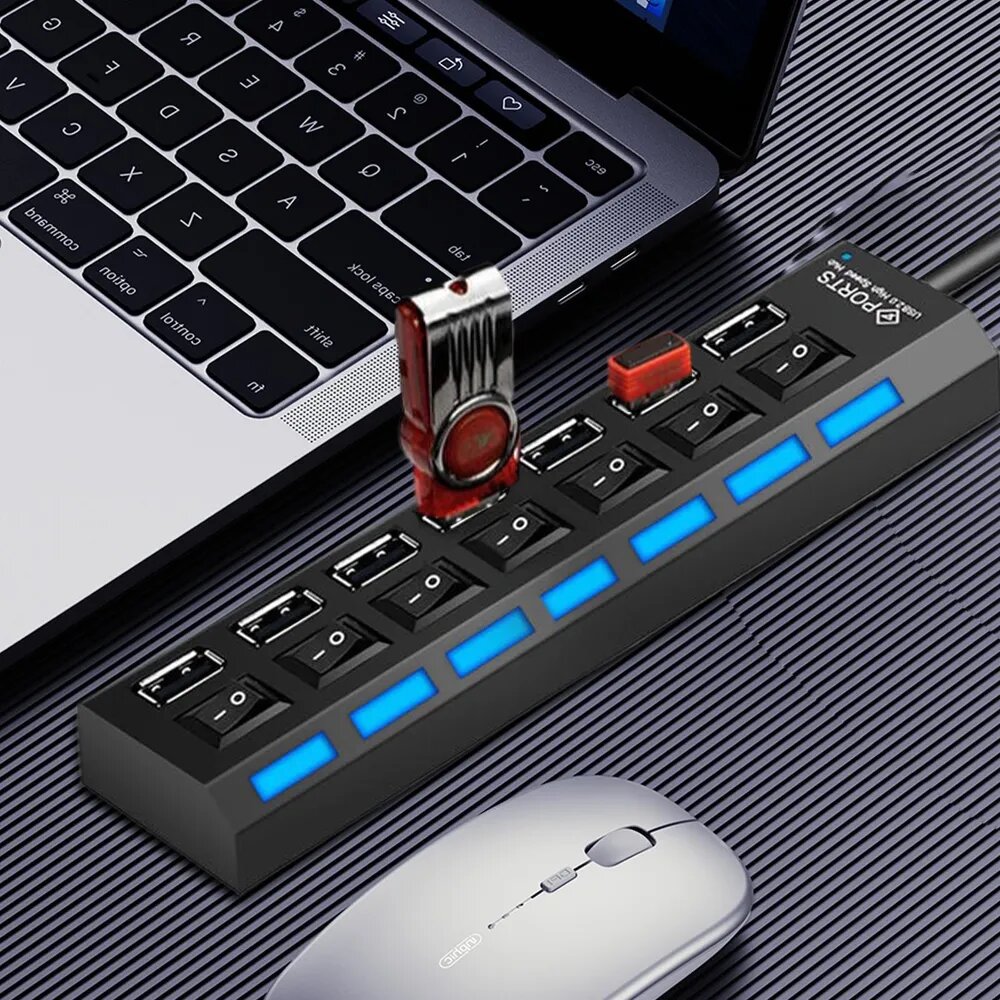 USB-хаб высокоскоростной 7-портовый