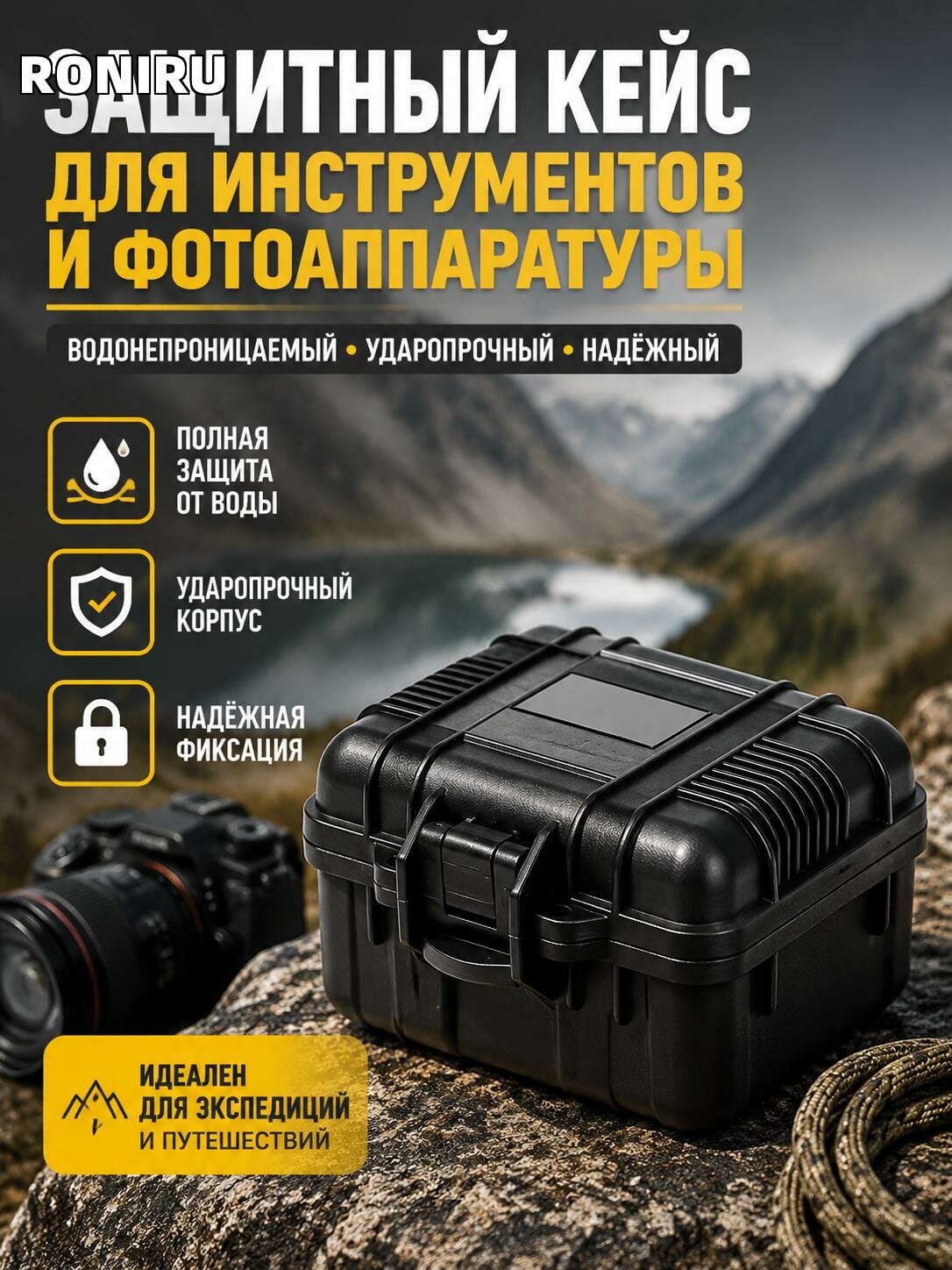 Защитный ящик для инструментов и фотоаппаратуры, водонепроницаемый кейс для камер и точных приборов для экспедиций