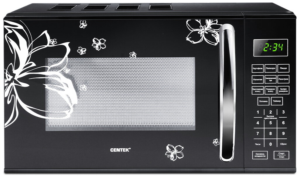 Микроволновая печь - СВЧ Centek CT-1579, часы, дисплей, черный
