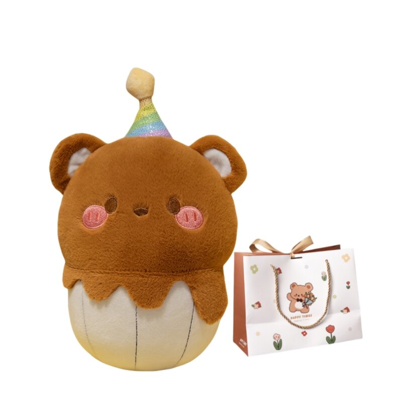 Плюшевая кукла унисекс OU DI PIG Поющая Медвежья Кукла, 27 см, Butter Bear Glow 27cm+Bear Shopping Bag