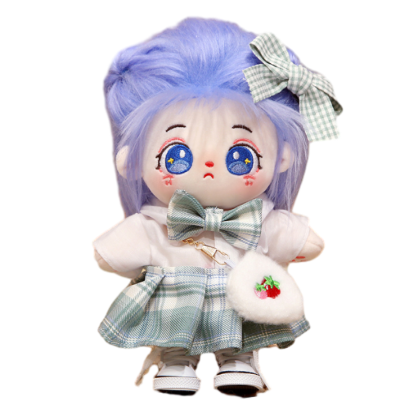 Плюшевая кукла унисекс XIONGJUN, 20CM EU, Boneless JK Blue Plaid Skirt[Four-Piece Set]
